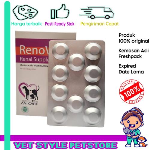Jual Renovet tablet suplemen ginjal asam amino dan vitamin khusus hewan ...
