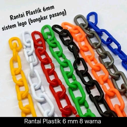 Jual Rantai Plastik 6mm Rantai Baju Talang Distro Antrian warna Rantai ...