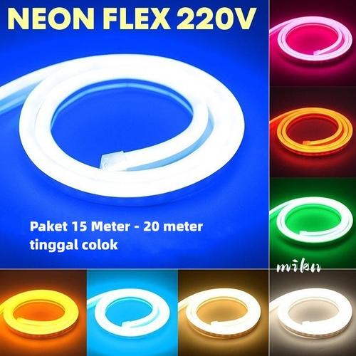 Jual TERBARU!! Paket Lampu LED Neon Flex ledf 15Meter - 20Meter AC 220V ...
