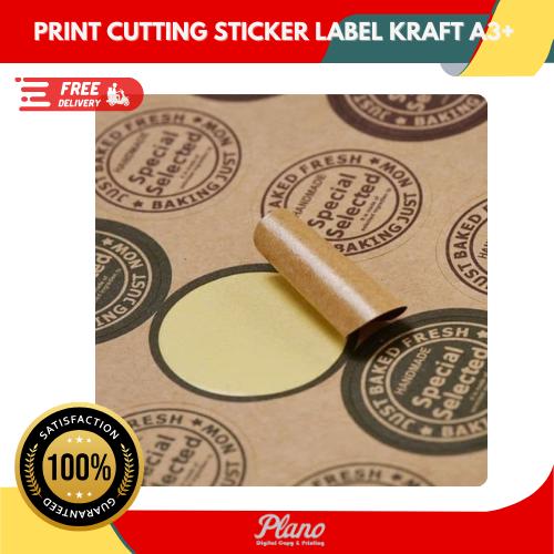 Jual PRINT STICKER LABEL KRAFT UKURAN A3 PLUS CUTTING - kraft, Print ...