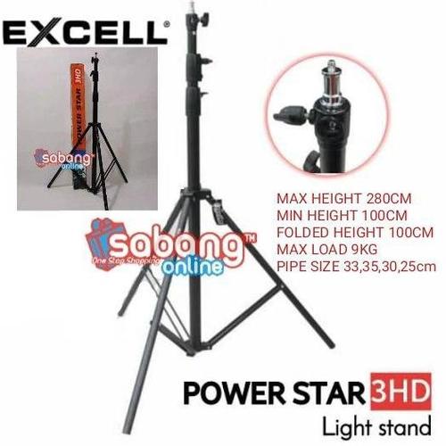 Jual Ready new STAND LAMPU STUDIO EXCELL 3HD / KAKI LAMPU STUDIO FOTO ...