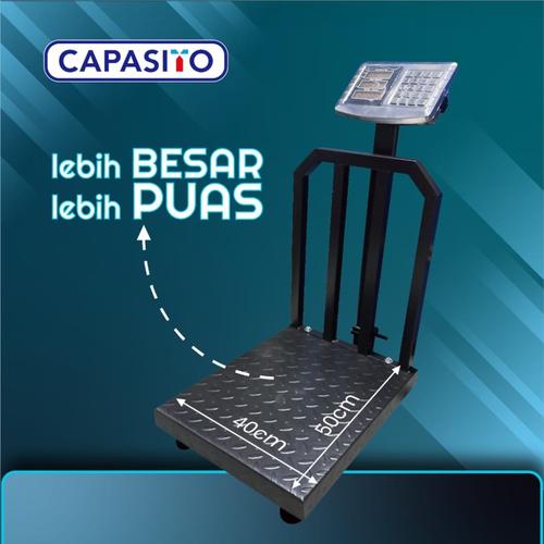 Jual CAPASITO TCS-300 Timbangan digital 300kg Plat besi lebar ...
