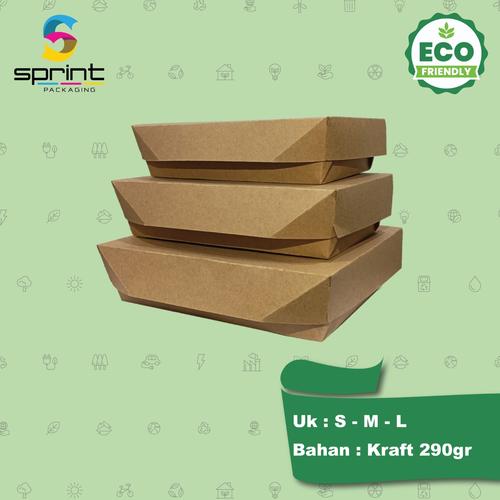 Jual Lunch Box S, M, L Bahan Kraft 290gr Laminasi Model Kuncian Food ...