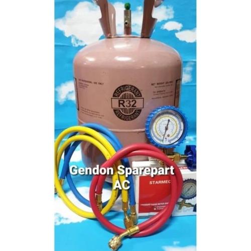 Jual Paket Pre On Ac R32 1kg + Selang Manifold r32 untuk isi ac sendiri ...