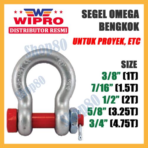 Jual Wipro Segel Omega Bow Shackle Omega Bengkok 3/8 7/16 1/2 5/8 3/4 ...