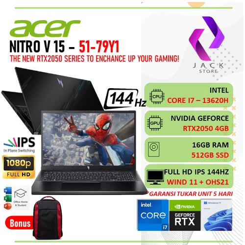 Jual Acer Nitro V i7 Gen 13 RTX2050 4GB - Ram 16GB 512GB Full HD IPS 144Hz - Full Paket, Windows ...