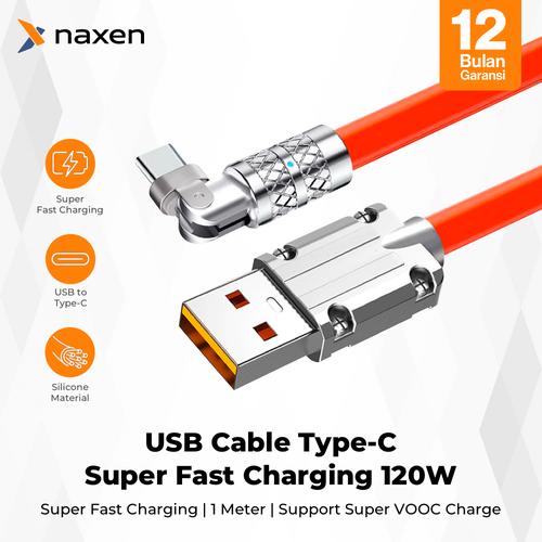 Jual Kabel Data Type-C 3.0 Silikon 120W 6A Naxen Fast Charging Model ...