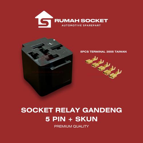 Jual SOCKET / SOKET RELAY GANDENG 5 PIN HITAM + SKUN / TERMINAL ...