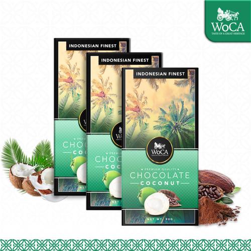 Promo WoCA Premium Chocolate 3 x 90g Bars - Cokelat Batang Rasa Kelapa ...