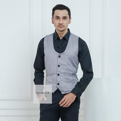 Promo Rompi Vest Formal Kantun Pria Wanita Bisa Pakai - Light Grey, L ...