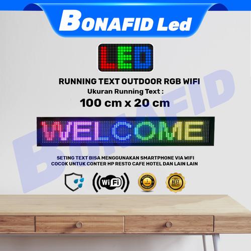 Jual Running Text RGB 100cm x 20cm Wifi Outdoor LED Display Plus ...