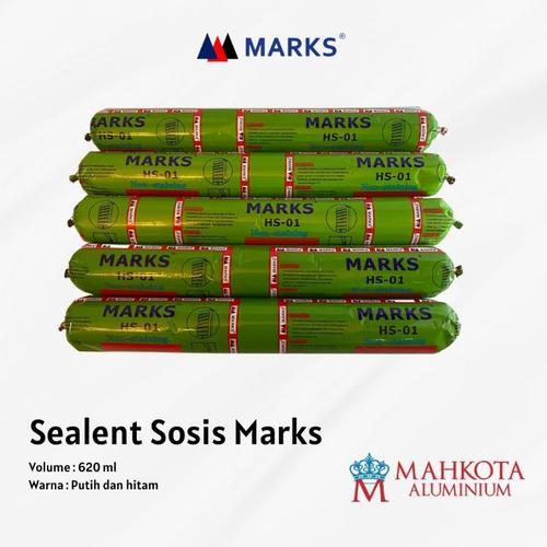 Jual MARKS Sealent Sosis Sillicone Lem Kaca Aluminium - Hitam - Kab ...