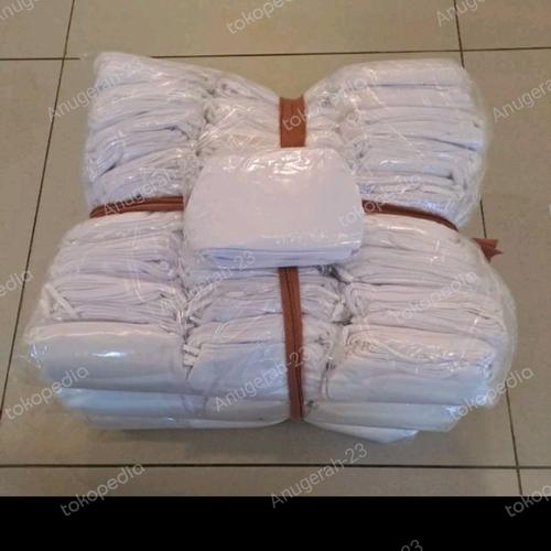 Jual Masker Kain Putih Tali Karet/Masker Kain Putih Lapis Busa/Masker ...