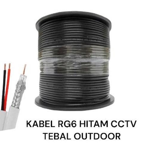 Jual Kabel CCTV Outdoor Coaxial RG6 300 meter | Black RG6 + power Hitam - Kota Bekasi - HC ...