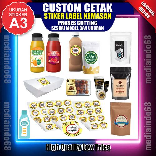 Jual Cetak Sticker Label Kemasan A3 ( Cutting Sesuai Bentuk/Ukuran ...
