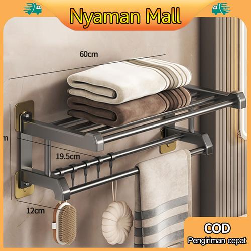 Promo Rak Kamar Mandi Dinding Stainless Steel Hitam Rak Handuk Kamar ...