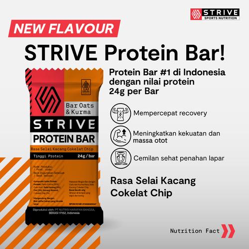 Jual Strive Protein Bar Selai Kacang Cokelat Chip / Snack Energy Coklat ...