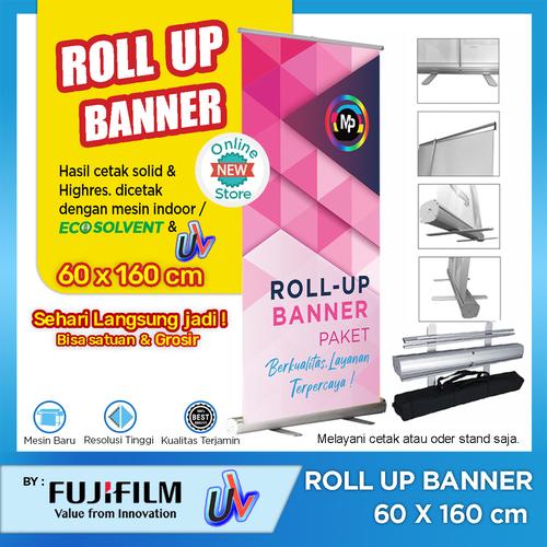 Jual Cetak Roll Up Banner Murah | Print + Standing Alumunium 60X160/85X200 - FL280, 60 X 160 ...