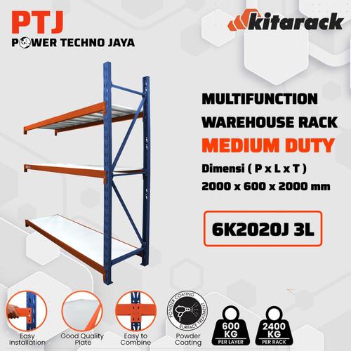 Jual 6K2020J Rak Gudang KITARACK Rak Besi Warehouse Rack JOINTER Medium ...