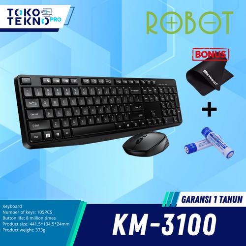 Promo Robot KM3100 / KM-3100 Wireless Keyboard Mouse Combo - Jakarta ...