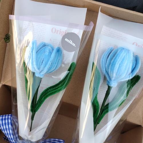 Jual Buket Single Tulip / Buket bunga kawat bulu / Pipe cleaner bucket ...