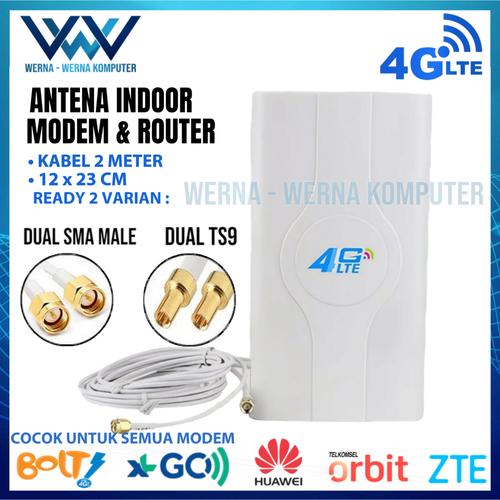 Jual ANTENA INDOOR PORTABLE MODEM ROUTER MIMO 4G LTE DUAL SMA MALE ...