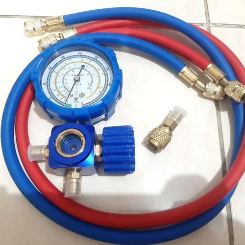 Jual testing manifold AC paket isi freon R32 R410 R22 selang dan ...