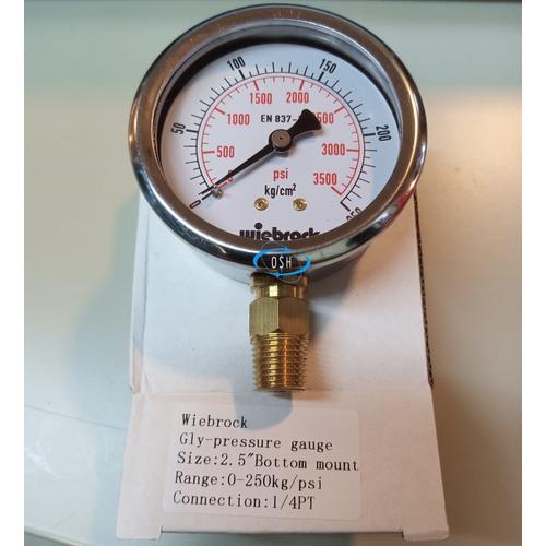 Jual Pressure Gauge Wiebrock 3500 psi, 250 kg/cm2, Sz. 2,5 Inchi ...
