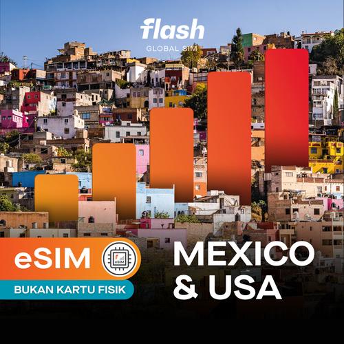 Jual eSIM Mexico, USA & Canada Flash Global SIM Internet eSIM - 5GB, 15 ...