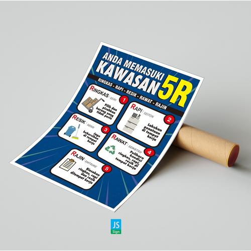 Jual POSTER SAFETY K3 - ANDA MEMASUKI KAWASAN 5R UKURAN BESAR A0 - Kota ...