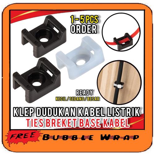 Jual BRACKET Klem Dudukan Kabel Listrik Ties Tie Mount Cord Organizer ...