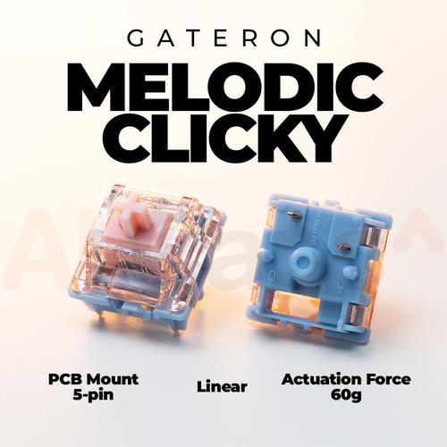 Promo GATERON Melodic Clicky Tactile Clicky Switch 60g PCB Mount ...