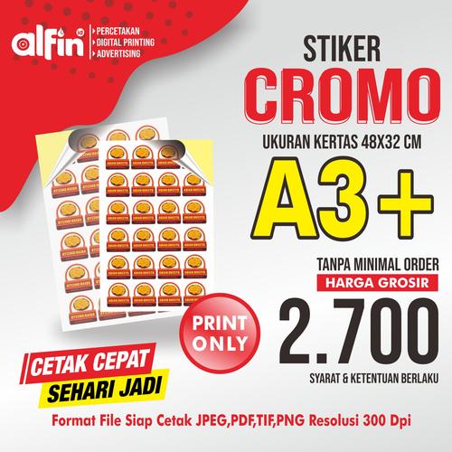 Jual CETAK STIKER A3+ / PRINT A3+ STIKER CROMO MURAH / STIKER BONTAK ...