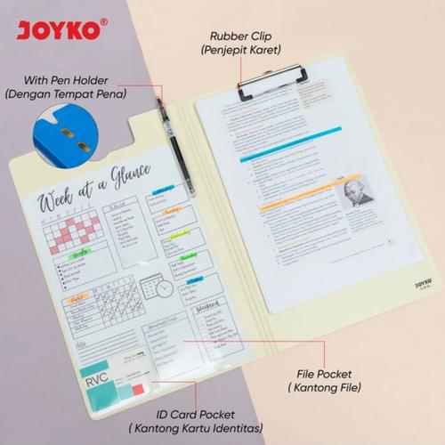 Jual Joyko Clipboard A4 F4 / Papan Jalan Alas Kertas Ujian Kayu CLB-66 ...