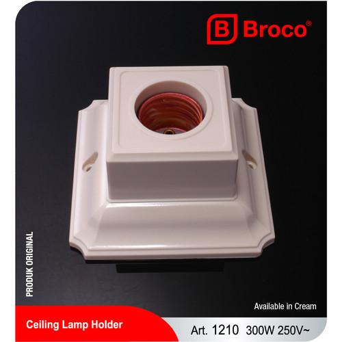Jual Fitting Lampu Plafon Segi 4 Oval 1210 1211 BROCO Cream Putih SNI ...
