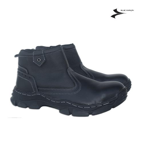 Jual SEPATU SAFETY SHOES BLUE MARLIN HITAM KULIT ASLI TURTLE - 42 - Kab ...