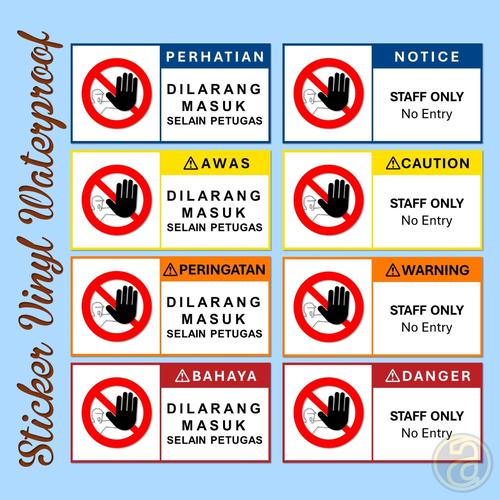 Jual Stiker Staff Only 10 x 20 cm Dilarang Masuk Selain Petugas ...