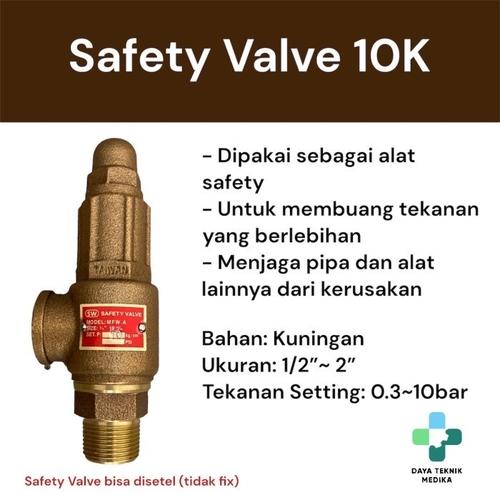 Jual SW Safety Valve 10K Drat 1 1/2" Kuningan - Brass Pressure Relief ...