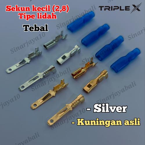 Jual sekun kecil skun 2,8 terminal pipih 2.8 cowok cewek pin konektor ...