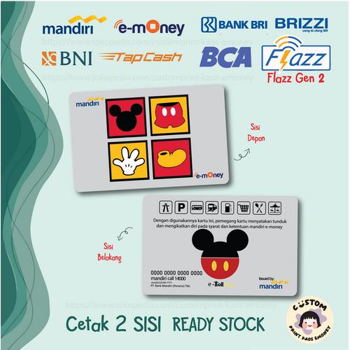 Jual KARTU EMONEY MANDIRI BCA BNI BRI DESIGN ANIME KARTUN MICKEY MOUSE ...
