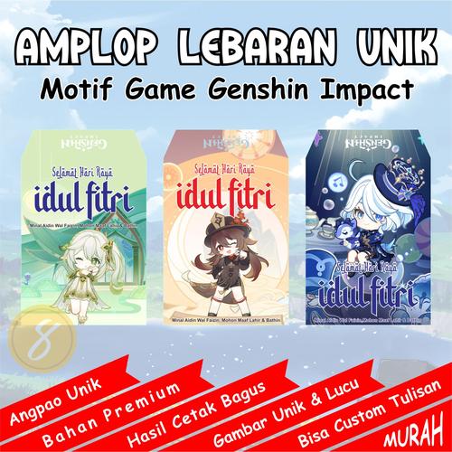 Jual Angpao Genshin Impact / Amplop Lebaran UNIK Motif Game Anime GI ...