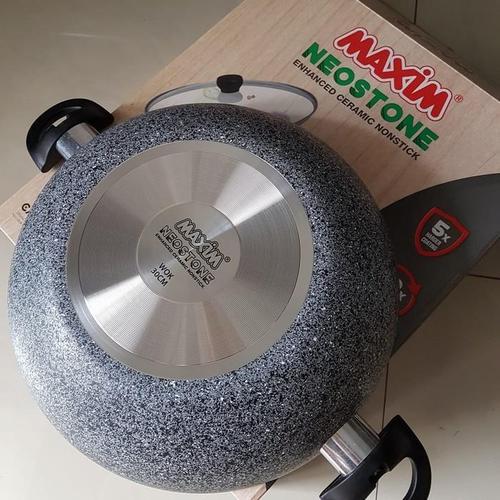 Jual [Ori] MAXIM WAJAN CERAMIC NEOSTONE WOK 30CM + TUTUP KACA MASPION - Jakarta Pusat ...