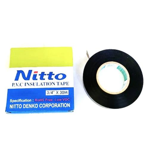 Jual ISOLASI NITTO LISTRIK ORIGINAL TAPE HITAM PVC KABEL NITO 3/4" 30m ...