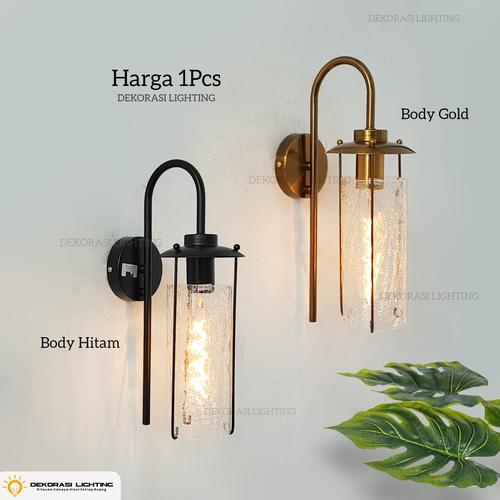 Jual Lampu dinding kaca motif gold wall lamp modern hias ruang tamu ...