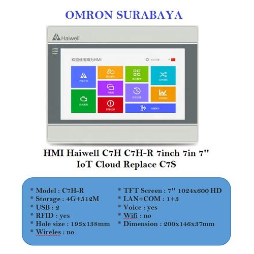 Jual HMI Haiwell C7H C7H-R 7inch 7in 7'' IoT Cloud Replace C7S ORIGINAL ...