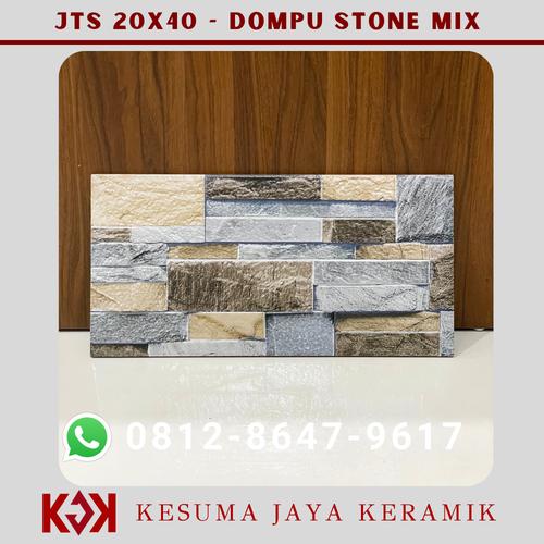 Jual Keramik Dinding Motif Batu Alam 20x40 JTS Dompu Stone Mix ...