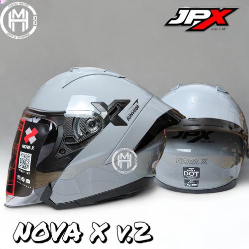 Jual HELM JPX NOVA X SOLID DARK GREY GLOSSY v2| model njs kairoz ...