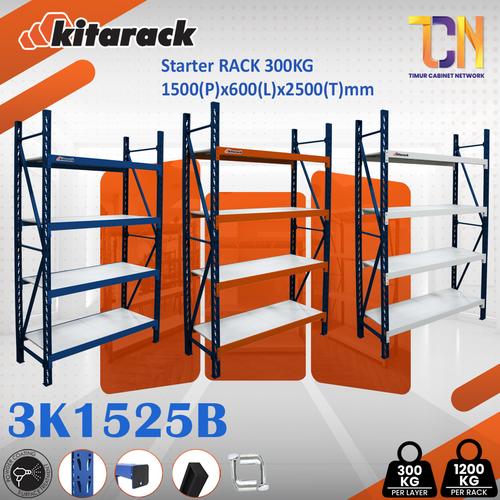 Jual WAREHOUSE RACK 300KG RAK GUDANG BESI KITARACK 2,5 METER P 1.5M ...