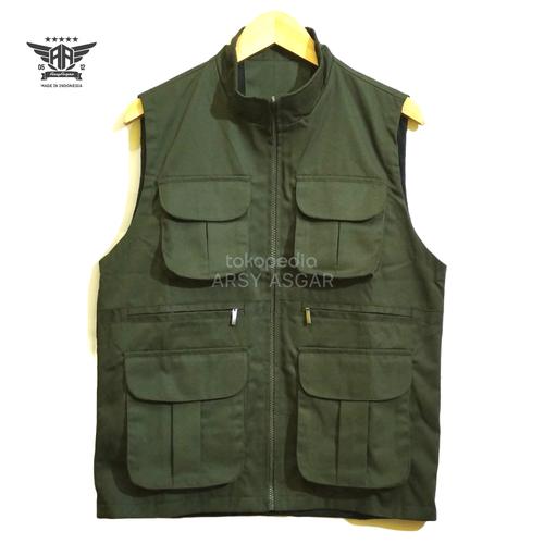 Jual Rompi Vest Premium Taktis Multipoket Bahan Drill - Hijau Army, L ...