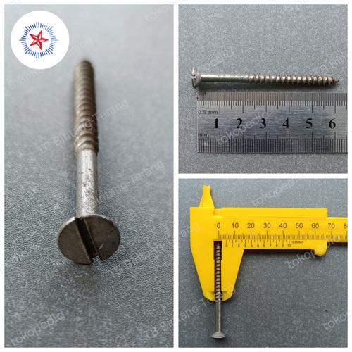 Jual SEKRUP KAYU - PANJANG 6 CM PER PACK ISI 10 PCS KEPALA SKRUP OBENG ...